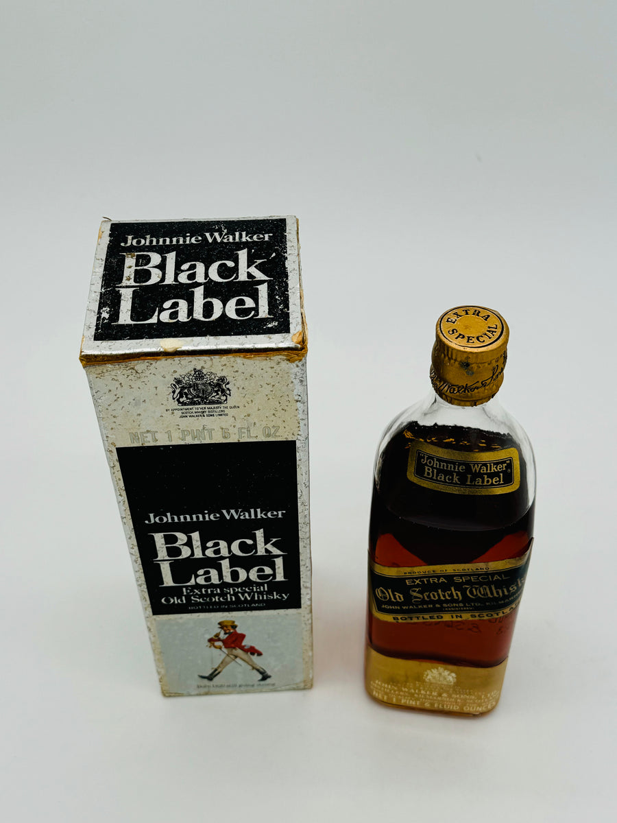 Johnnie Walker Black Label 1960s square bottle 1 Pint 6 Fl Oz – Whisky ...