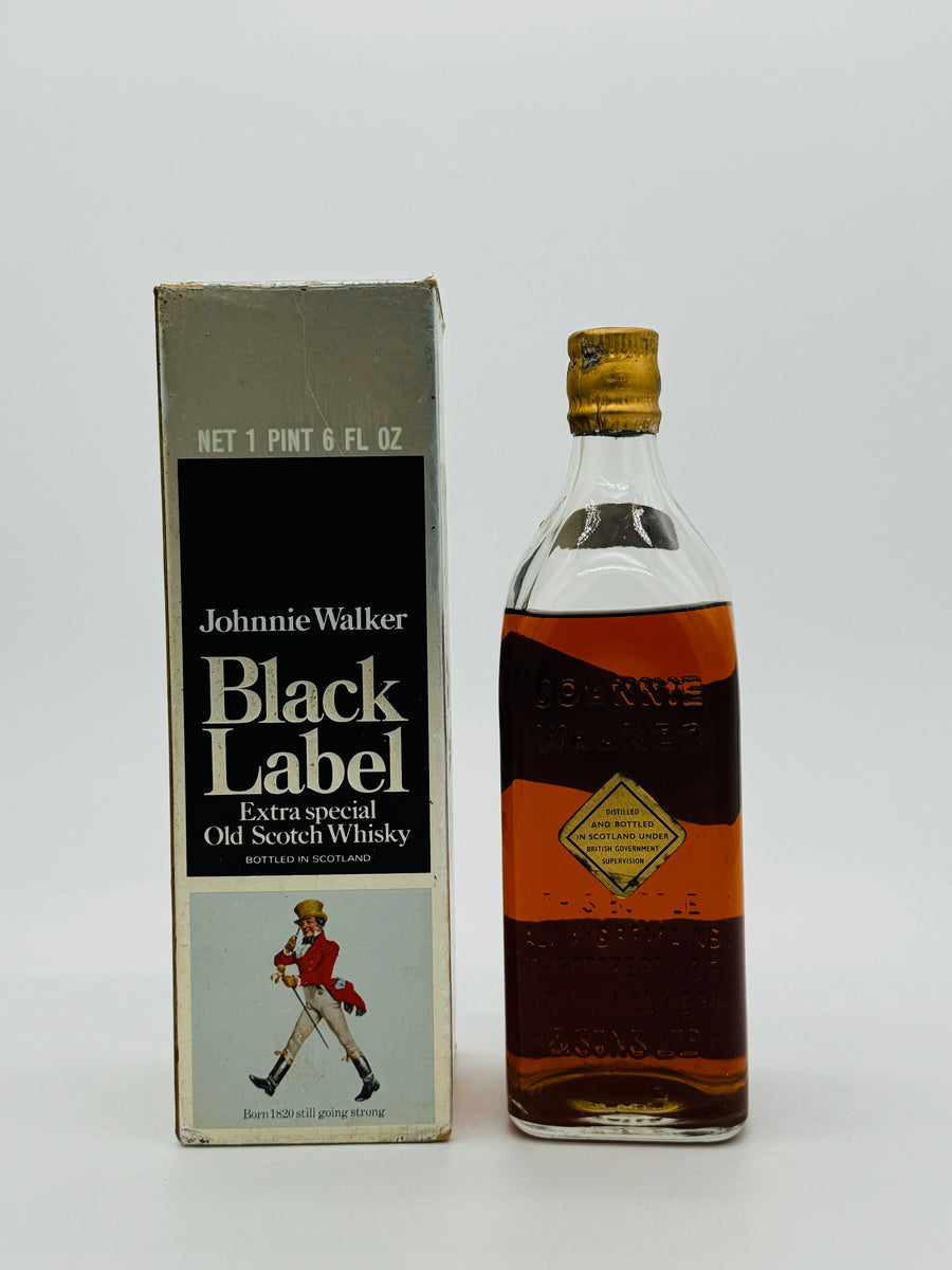 Johnnie Walker Black Label 1960s square bottle 1 Pint 6 Fl Oz – Whisky ...