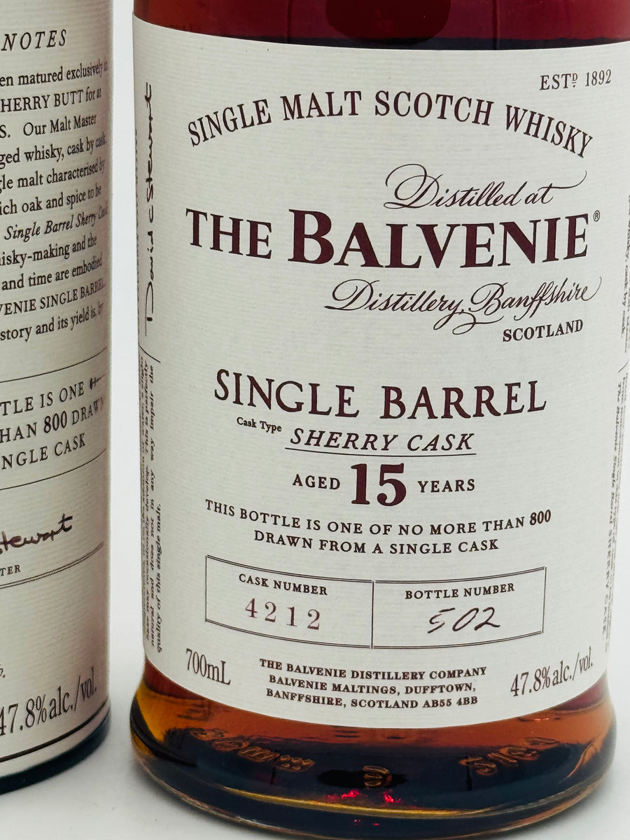 The Balvenie Single Barrel Sherry Cask 15 Cask# 4212 (700ml) – Whisky Trade