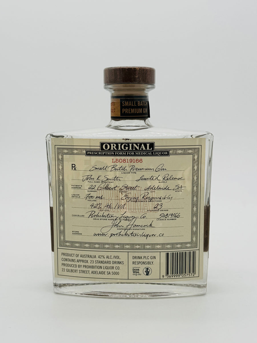 Prohibition Liquor Co. Prohibition Original Gin (700ml) – Whisky Trade